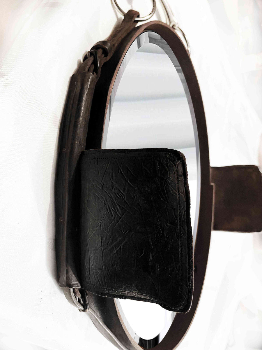 12"x16" Blinder Leather Mirror Oval-Unique horse yoke mirror – October ...